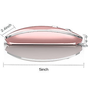 Wireless Mouse for MacBook Pro MacBook Air Mac iMac Desktop Computer Chromebook Win7/8/10 PC HP Dell Laptop (Rose Gold)
