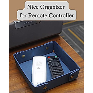 CASIRENA Faux Leather Valet Tray Organizer for Men - Catch-All Tray for Entryway Table Key, Wallet, Watch, Coin Change, Phone, Dresser EDC Dump Jewelry, Bedside Nightstand Desk-top Catchall Tray