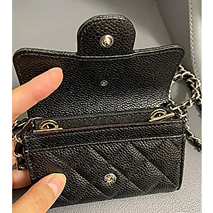 YESIKIMI Conversion Kit Cowhide leather Chain+Insert Change Chanel Flap Card Holder Into A Small Crossbody Purse