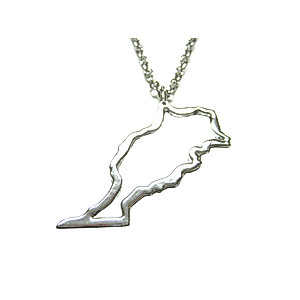 Kiola Designs Silver Toned Morocco Map Outline Pendant Necklace