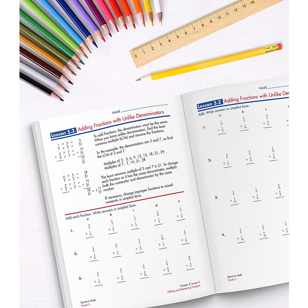 Spectrum 5th Grade Math Workbooks, Ages 10 to 11, Math Workbooks Grade 5 Covering Fractions, Decimals, Algebra Prep, Geometry, and More, Math Book for 5th Graders (Volume 6)