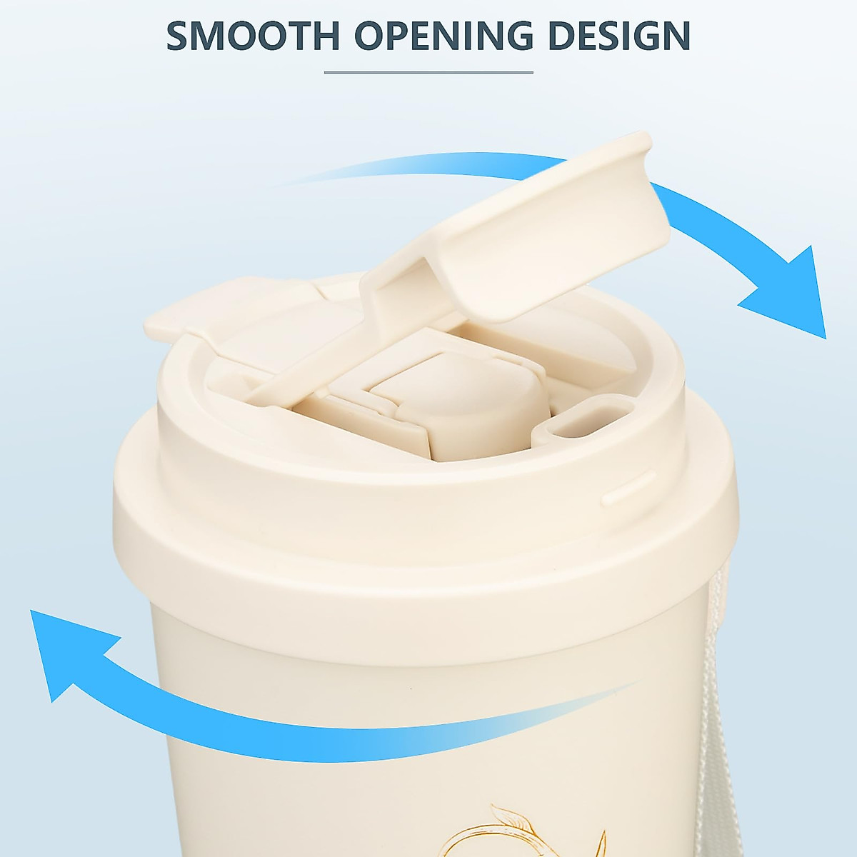 Simcat Coffee Tumblers 316 Ceramic-Lined Insulated Stainless Steel Travel Coffee Mug Leak Proof 17oz Coffee Tumblers with Lid and Straw for Keep Hot/Ice Coffee,Tea (White)