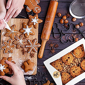 Eupako 8x6x2.5" Cookie Boxes with Window, White Gift Boxes for Presents , Auto-Popup Gift Box, Kraft Paper Pastry Boxes for Bakery, Cookies, Donuts, Candy - 25 Pack