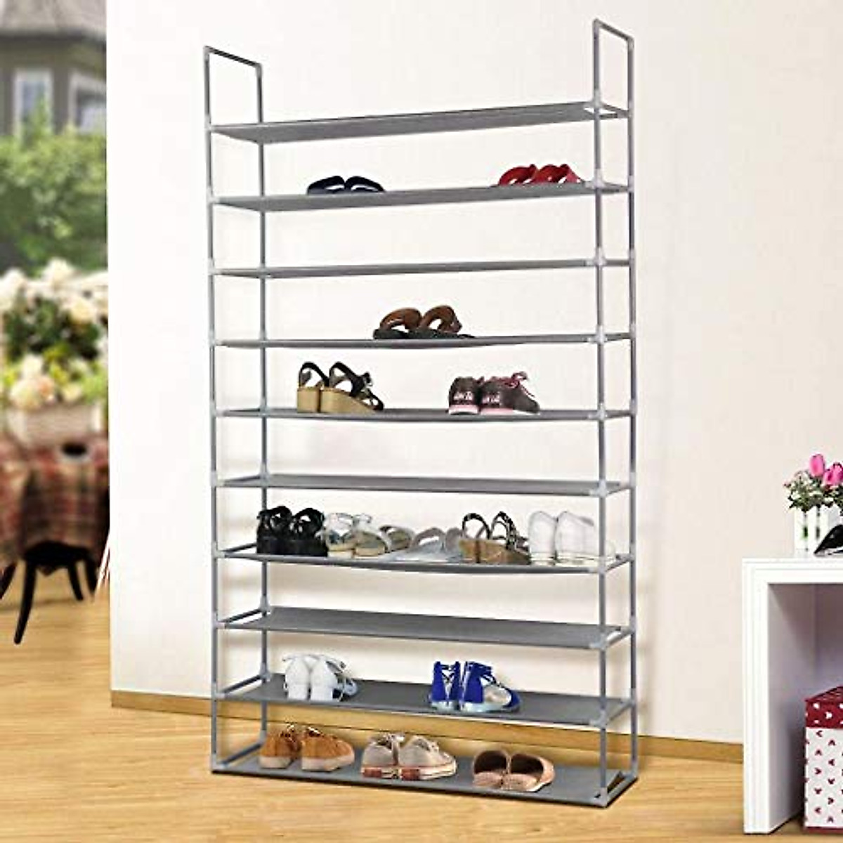 50 Pair Free Standing 10 Tier Shoe Tower Rack Storage Organizer