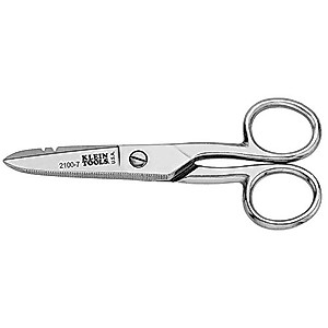 Klein Tools ERROR:#NAME? 2100-7 Electrician's Scissors, Nickel Plated