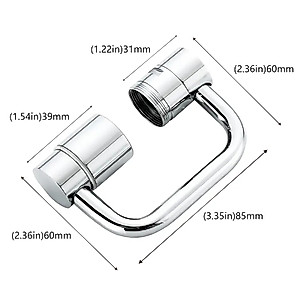 360° Swivel Kitchen Faucet Extender in Brass - 2 Spray Modes, Splash-Free Design for Bathroom & Kitchen Sink Faucets - Gold & Black Finish (Silvery)