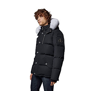 Moose Knuckles Men's Down 3/4 Jacket, Black/White, Small