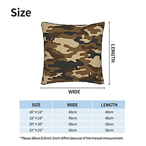 Fiokroo Military Camouflage Throw Pillow Covers Set of 2 Pillow Cushion Cases Army Style Camo Square Pillowcases for Sofa Bedroom Living Room Car, 18 X 18 Inch