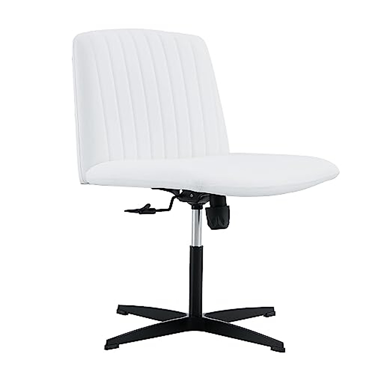 XYZTech Mid Back Executive Home Office Chair Stylish PU Leather Chair Swivel Makeup Desk Chairs Height Adjustable Modern Armless Computer Task Study Chair (Style 3)