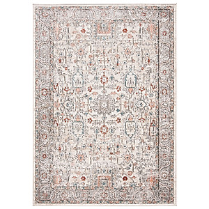 MARTHA STEWART x SAFAVIEH 9' x 12' Grey/Ivory MSR877F Dakota Oriental Non-Shedding Area Rug