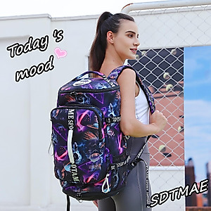 Gym Duffle Bag Backpack with Shoe Compartment,4 ways Travel Backpack for Women and Men,Multi-Functional Weekender bag with Waterproof Layer&Laptop Compartment for Fitness, Travel,Camping(Metallic)