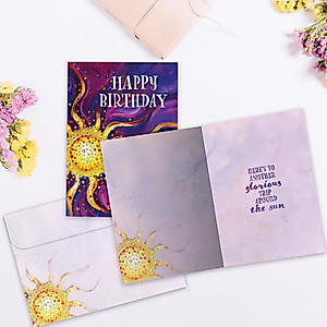 Tree-Free Greetings - Birthday Cards - Artful Designs - 1 Card + Matching Envelopes - Made in USA - 100% Recycled Paper - 5"x7" - Another Glorious Trip (GO65256)