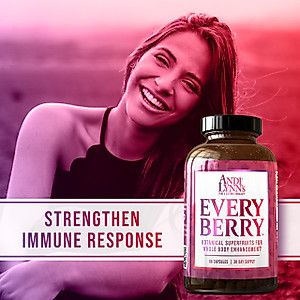 Andi Lynn’s EveryBerry Vegan Superfruit Vitamins, Minerals & Antioxidants Herbal Supplement, Immune Support Booster, Mental & Body Enhancement - 60 Caps