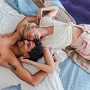 Tialoer Queen Camping Air Mattress Inflatable Air Bed with Flocked Top