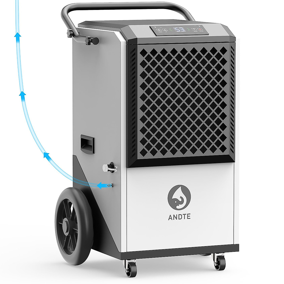 ANDTE 250 Pint Commercial Dehumidifier with Pump for Industrial,8000sqft Commercial Grade Dehumidifiers with Drain Hose for Basements,38 Gallon/Day