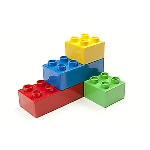 PREXTEX Building Blocks for Toddlers 1-3+ (100 Mega Blocks) Large Toy Blocks Compatible with Most Major Brands - Kids Toys Gift Set for All Ages (Boys & Girls)