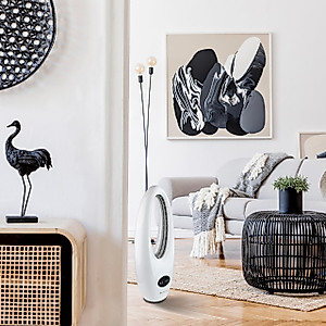 Comfort Zone Oscillating Bladeless Tower Fan with Remote Control, 28 inch, 3 Speed, 70 Degree Oscillation, Portable, 9-Hour Timer, LED Display, Ideal for Home, Bedroom, Dorm & Office, CZ12548