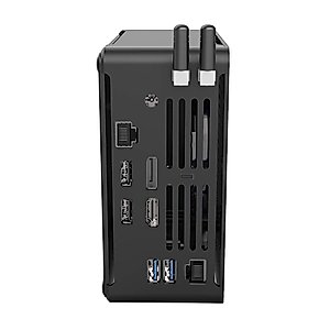 HUNSN 4K Mini PC, HTPC, NUC, Small Server, Support Proxmox, Vmware, ESXI, KODI, Intel XEON E-2176M, BY02, DP, HDMI, Type-C, 2 x LAN, Barebone, NO RAM, NO Storage, NO System