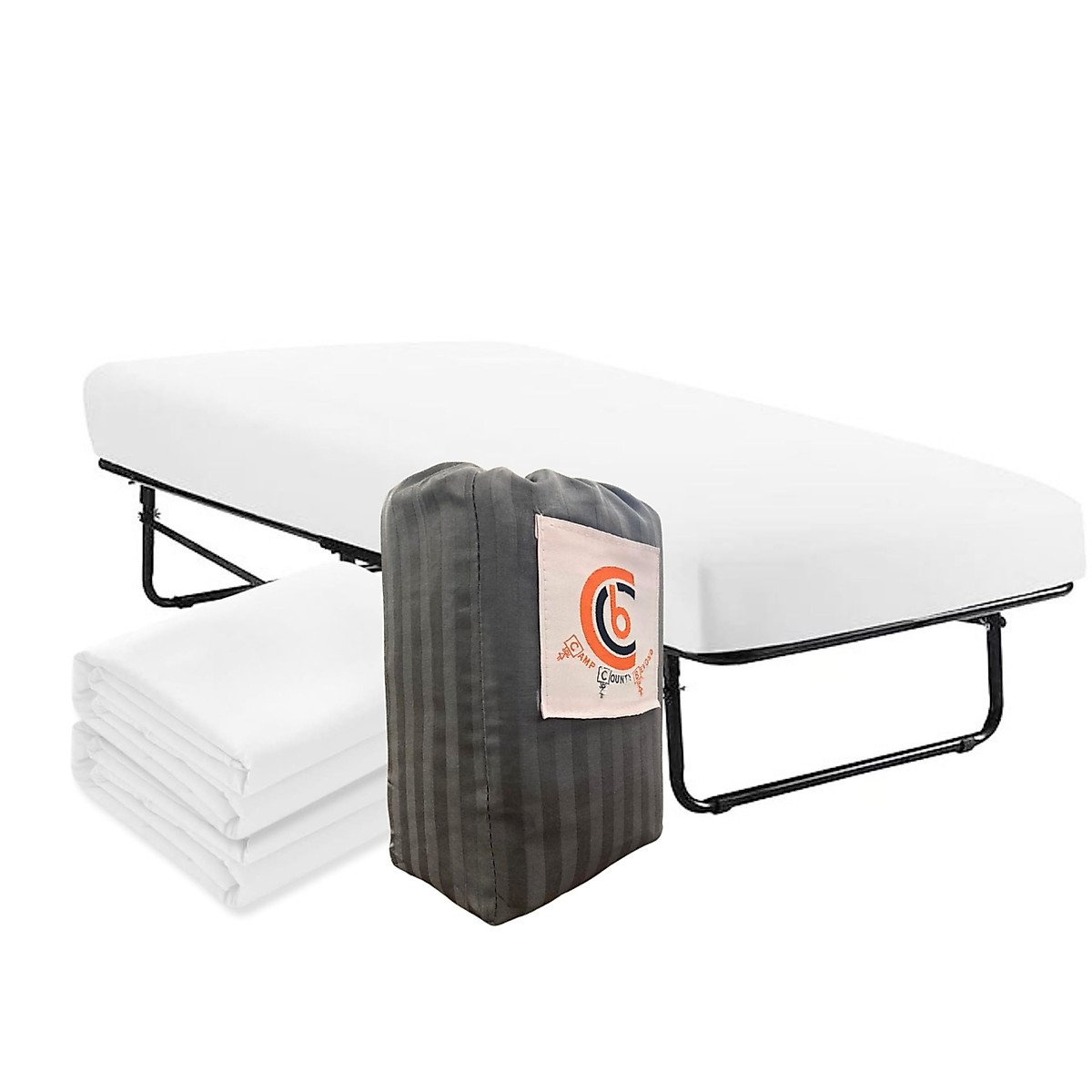 Cot Sheet 30" x 80" x 9" for Camping - 2 Piece Cot Fitted Sheet - Narrow Twin/Camp Rvs Bunk/Guest Beds/Camping Cot/Travel Trailers/Spilt Queen Bed, White Solid