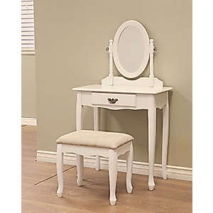 Frenchi Home Furnishing Vanity Set with Stool and Mirror