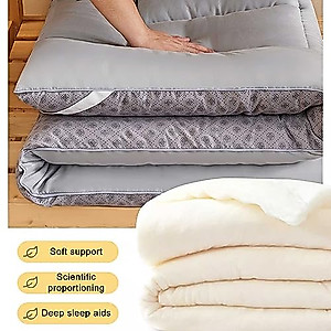 DSFSSJ Japanese Floor Mattress Futon Mattress Portable Tatami Mat Thicken Sleeping Mattress for Floor Foldable Mattress Portable Guest Bed Camping Mattress, Pink-Full