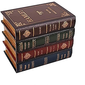 B&S FEEL Wooden Antique Book Box, Set of 2