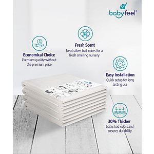 Babyfeel Refills Compatible with DEKOR CLASSIC Diaper Pails | 8 Pack | Exclusive 30% Extra Thickness | Diaper Pail Refills with Powerful Odor Elimination | Powder Scent | Holds up to 3960 Diapers