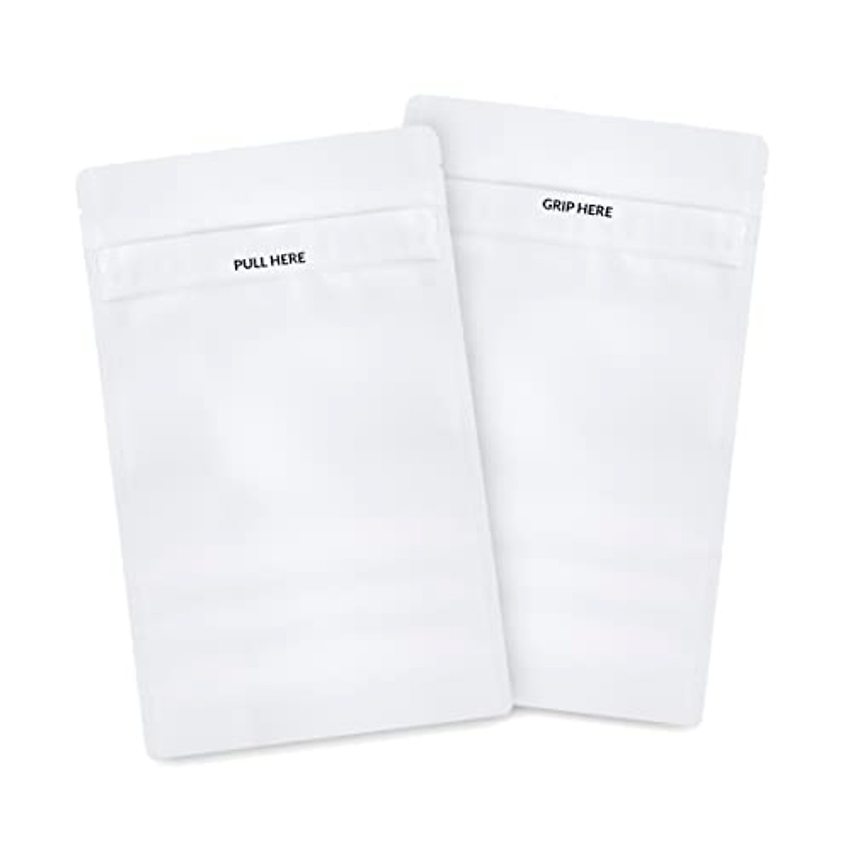 Loud Lock Mylar Bags Child Resistant Grip N Pull 1/2 Ounce All White - 1000 Count 8.125" x 5" 6mill Thickness - Mylar Bags For Food Storage - Resealable Bags - Odor Sealing Bags