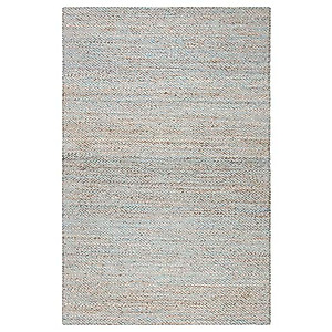 SAFAVIEH Natural Fiber Collection 9' x 12' Teal NF827A Handmade Farmhouse Premium Jute Area Rug