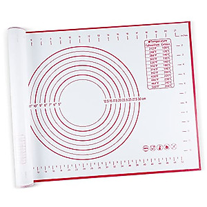 Cheer Collection Silicone Baking Mat - Non-Slip Kitchen Mat for Rolling Dough and Baking Cookies Pizza Macarons - 16" x 24"