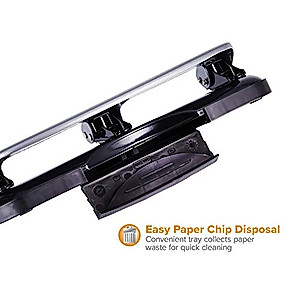 Bostitch Office EZ Squeeze 3-Hole Punch, 20 Sheet Capacity, Reduced Effort, No Jam Technology , Silver