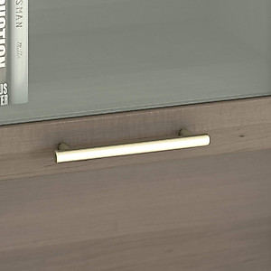 Bush Furniture Somerset 60W Desk Hutch in Ash Gray, Attachment with Shelves and Cabinets for Home Office