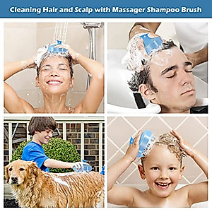 URTHEONE Hair Scalp Massager Shampoo Brush,Soft Silicone Hair Brush for Wet Dry Oily Curly Straight Thick Thin Rough Long Short Natural Men Women Kids Pets Hair Care Tools(Sky Blue)