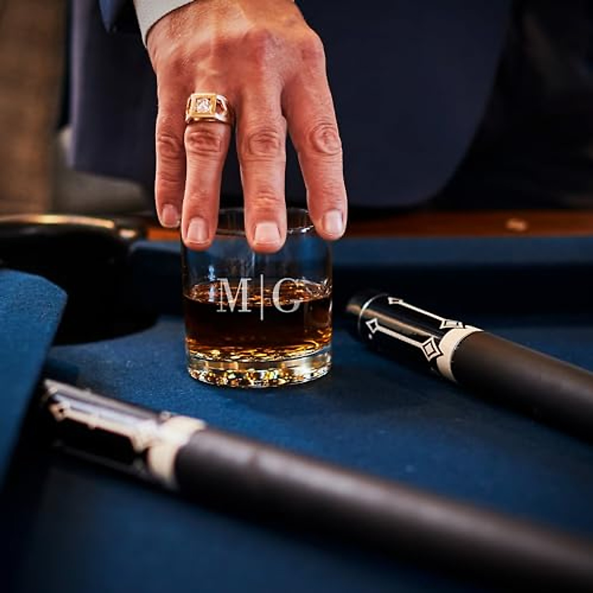 Halo Cocktail Smoker Kit 7pc with Two Custom Hamilton Whiskey Glasses (Personalized Product)