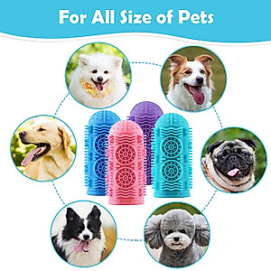 Hmobnv Dog Toothbrush Kit,Finger Toothbrush for Dogs, Finger Toothbrush for Dog Teeth Cleaning Dental Care,Pet Toothbrush 4Pack