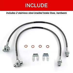Front Stainless Brake Lines Compatible With 1971-1987 Chevy GMC C/K 10 15 20 K5 Blazer 4-6" Lift