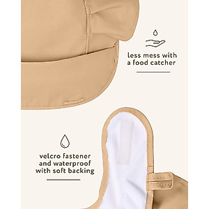 WILLOW + SIM Waterproof Baby Bib for Baby Girl - Better Than Silicone, Wipe Clean and Washable - Toddler Bibs with Food Catcher, Ideal Feeding Bib for Babies and Infants - No Sleeve - Sheepskin