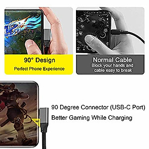 USB-C Extension Cable Right Angle 6.6ft,10Gbps USB-C 3.1 Gen 2 Male to Female 4K Video Cable,90 Degree Extender Cable for 2021 iPad Mini 6,MacBook Pro/Air,iMac,USB-C Hub/Docking Station/Camera/Laptop