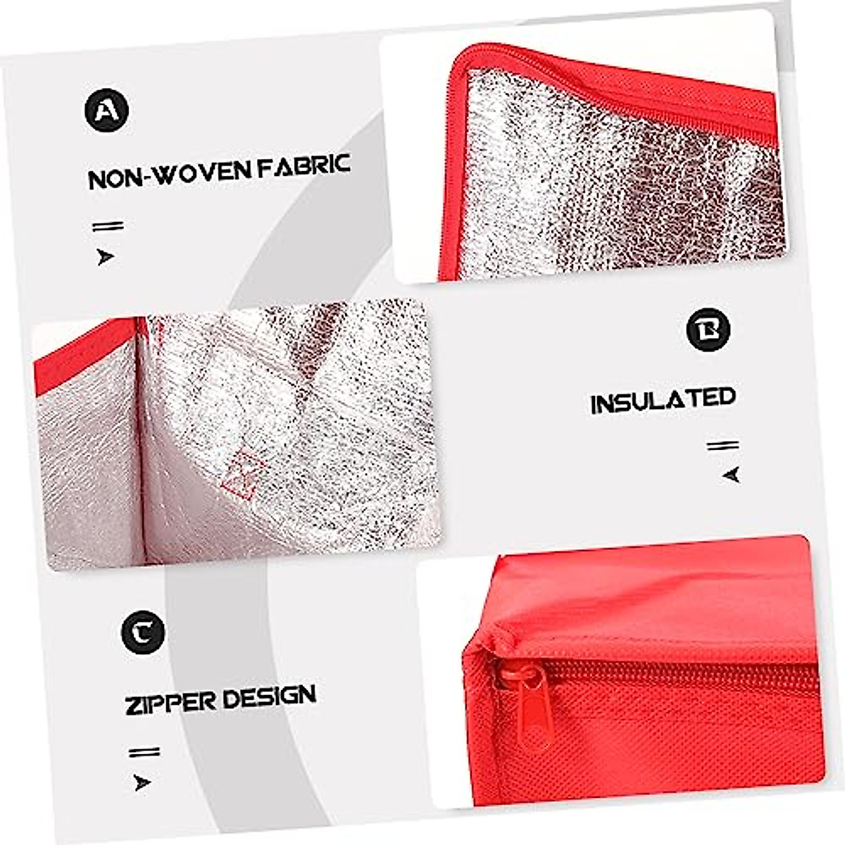 INOOMP Zip Ties Outdoor Insulation Zip Ties Outdoor Insulated Insulated Delivery Delivery for Hot Food Aluminum Tote Lunch Packing Non-woven Fabric Insulated Lunch Delivery Bag