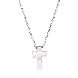 Ross-Simons Sterling Silver Petite Cross Pendant Necklace. 16 inches