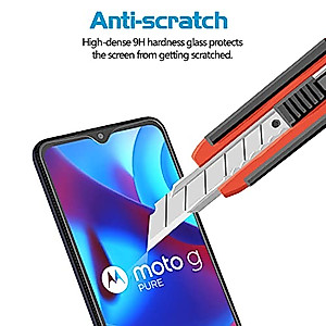 XunyLyee [3-Pack Screen Protector for Motorola Moto G Pure, Easy to Install Tempered Glass for Moto G Pure (6.5 Inch)