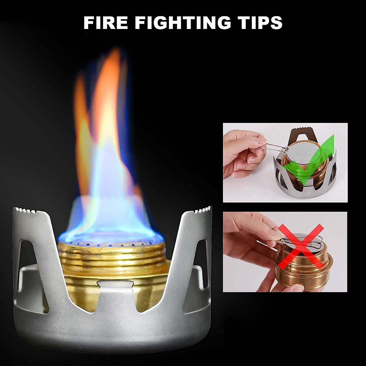 Mini Alcohol Backpacking Stove,Lightweight Brass Spirit Burner with Aluminium Stand, Portable Backpacking Stove for Camping, Hiking,Picnic (Gold)