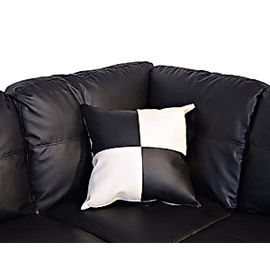 FANYE Linen Upholstery 82" Sectional w/Reversible Storage Chaise, L-Shaped 3-Seaters Corner Pull Out Sleeper Bed for Home Apartment Office Living Room Furniture Sets, Dark Gray Sofa & Couch, Black 1