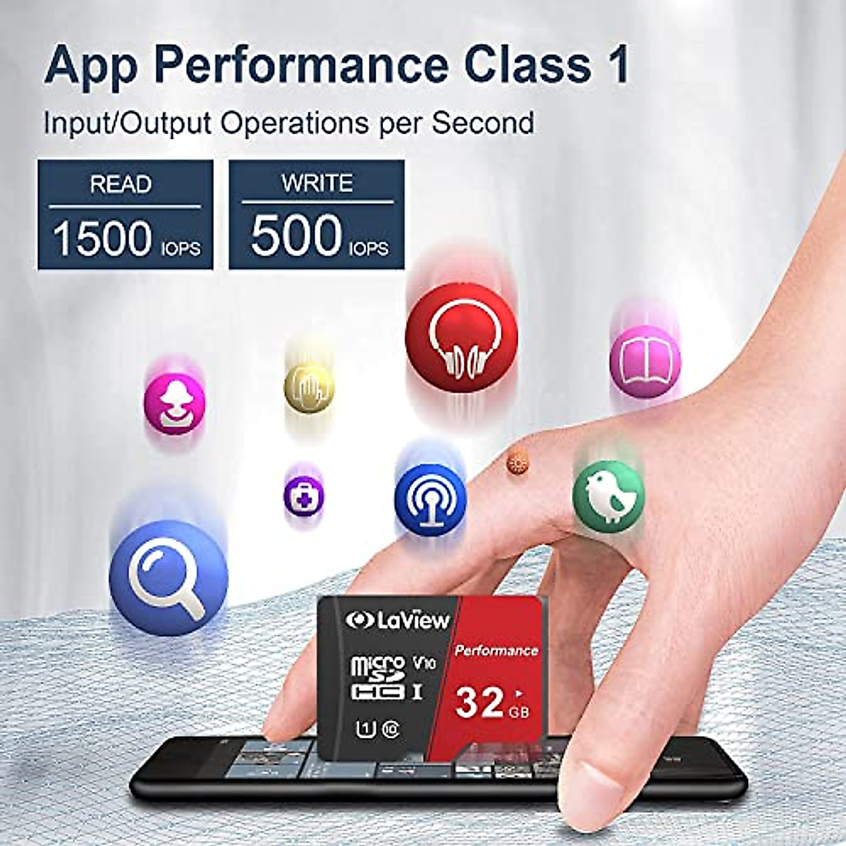 LaView 32GB Micro SD Card 10 Pack, Micro SDXC UHS-I Memory Card – 95MB/s,633X,U3,C10, Full HD Video V30, A1, FAT32, High Speed Flash TF Card P500 for Computer with Adapter/Phone/Tablet/PC