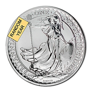 1997 - Present (Random Year) Lot of (5) 1 oz Silver Britannia Coins Brilliant Uncirculated with a Certificate of Authenticity £2 BU