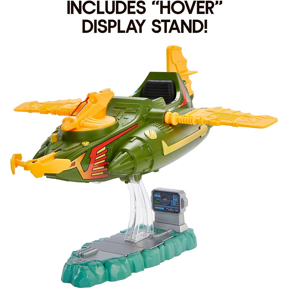 Masters of the Universe Origins Wind Raider Vehicle with Tow Hook, Retractable Cable & Display Stand for Motu Storytelling Play and Display, Gift for Kids Age 6 Years and Older