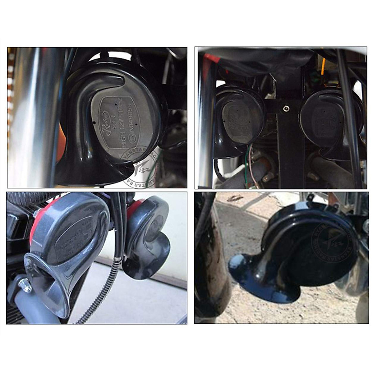 12V 110db Loud Snail Air Horn Dual Tone Universal for Cars,Trucks,4x4's & Vans