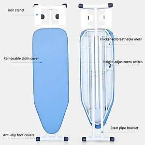 Ironing Board, Non-Slip Foldable Ironing Stand, Ironing Board with Iron Rest Features, Compact and Space Saver Ironing Board for Effortlesswrinkle-Free Clothes