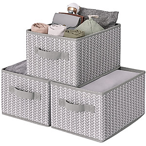 GRANNY SAYS Bundle of 3-Pack Cloth Storage Boxes & 2-Pack Wicker Shelf Baskets