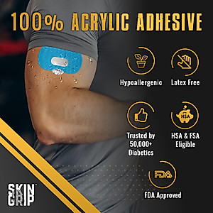 Skin Grip CGM Patches for Guardian Sensor 3 (20-Pack), Waterproof and Sweatproof for 10-14 Days, Pre-Cut Adhesive Tape, Continuous Glucose Monitor Protection(Tan)
